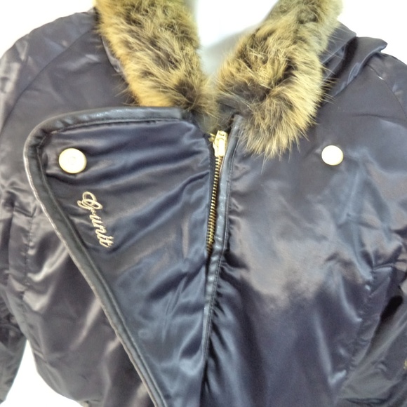 G Unit | Jackets & Coats | G Unit Cropped Down Jacket Rabbit Fur Trim ...